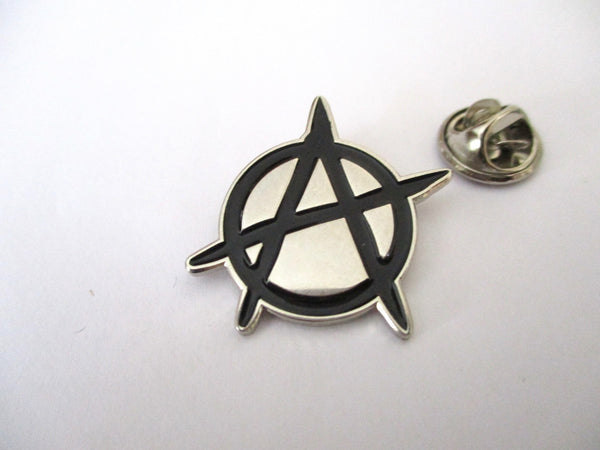 ANARCHY PUNK METAL BADGE (silver) – Savage Amusement