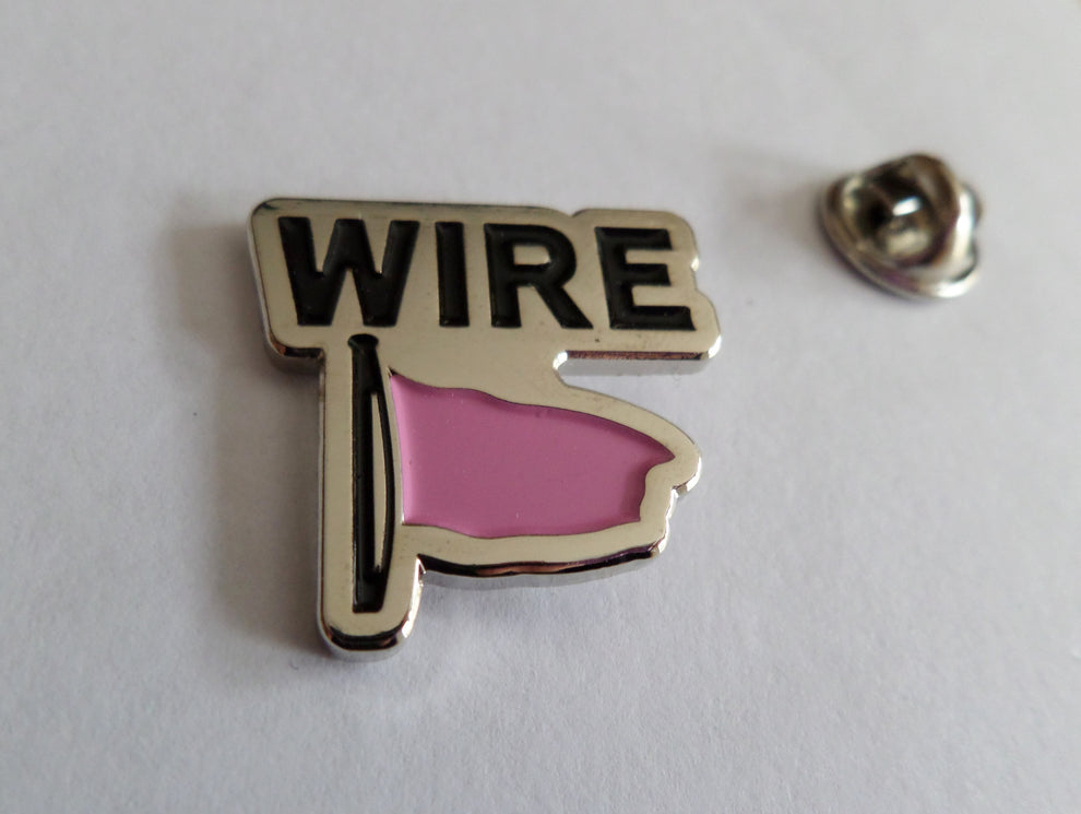 WIRE pink flag silver PUNK METAL BADGE – Savage Amusement